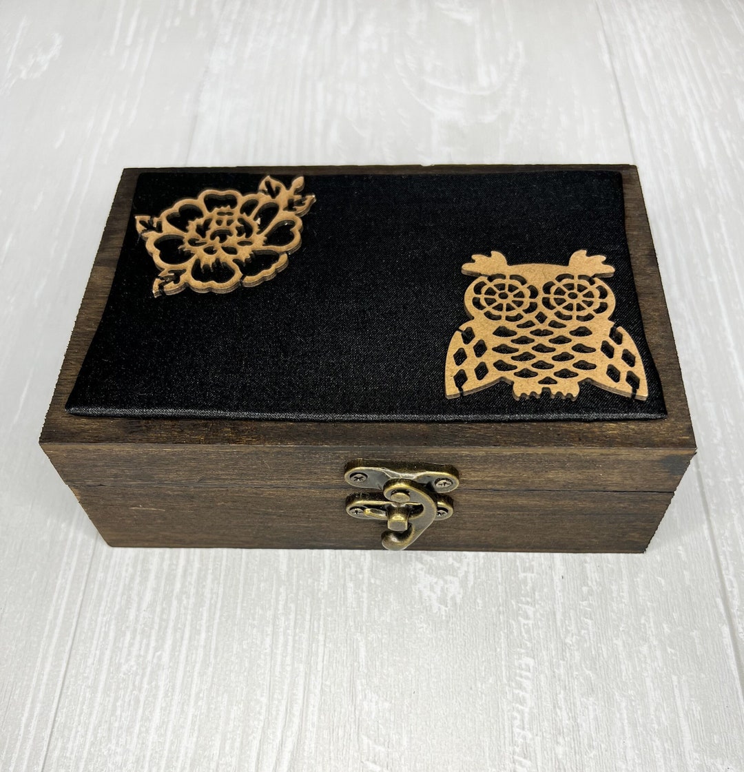 Wooden Tarot Deck Box, Tarot Deck Storage, Satin Lined Owl Witch Box ...