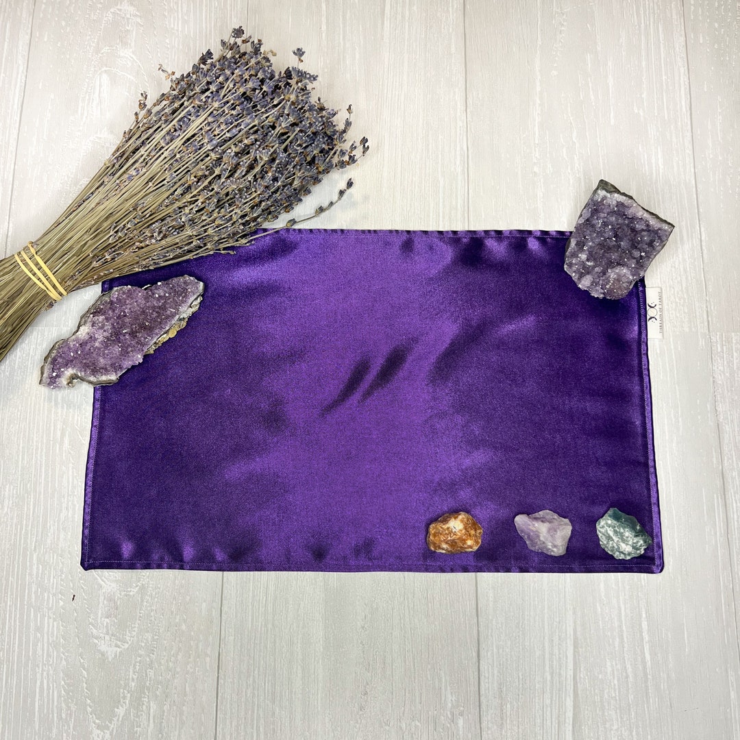 Small Purple Satin Altar Cloth, Tarot Reading Cloth, Ritual Cloth, Rune ...