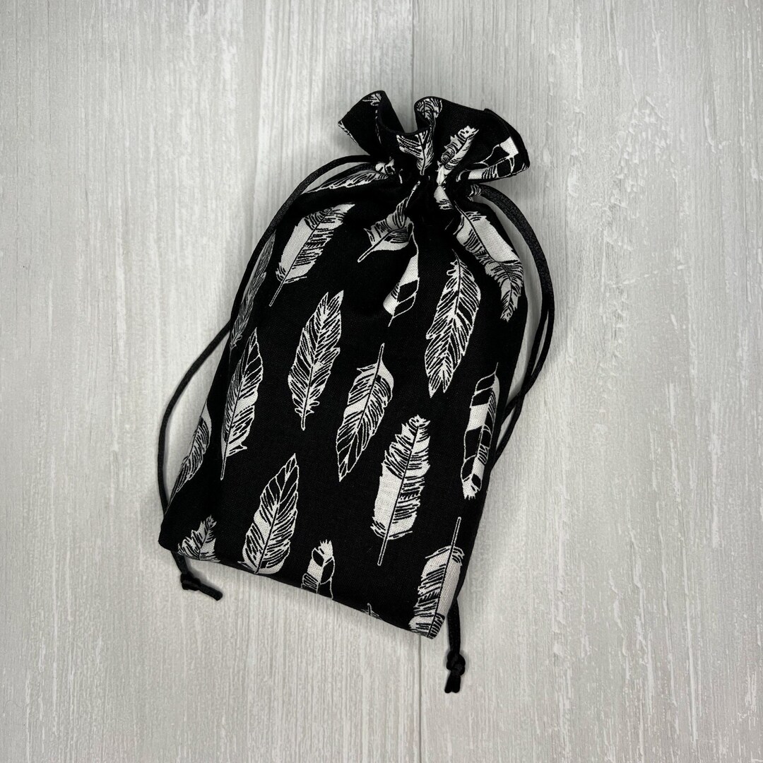 Feather Tarot Bag, Drawstring Pouch, Tarot Deck Storage Holder ...