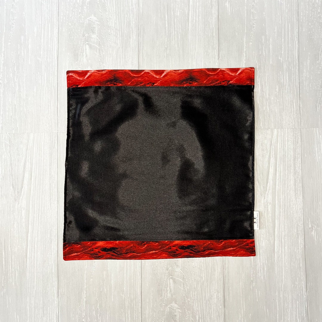 Black Altar Cloth With Red Border Detail, Ritual Cloth, Rune Casting ...