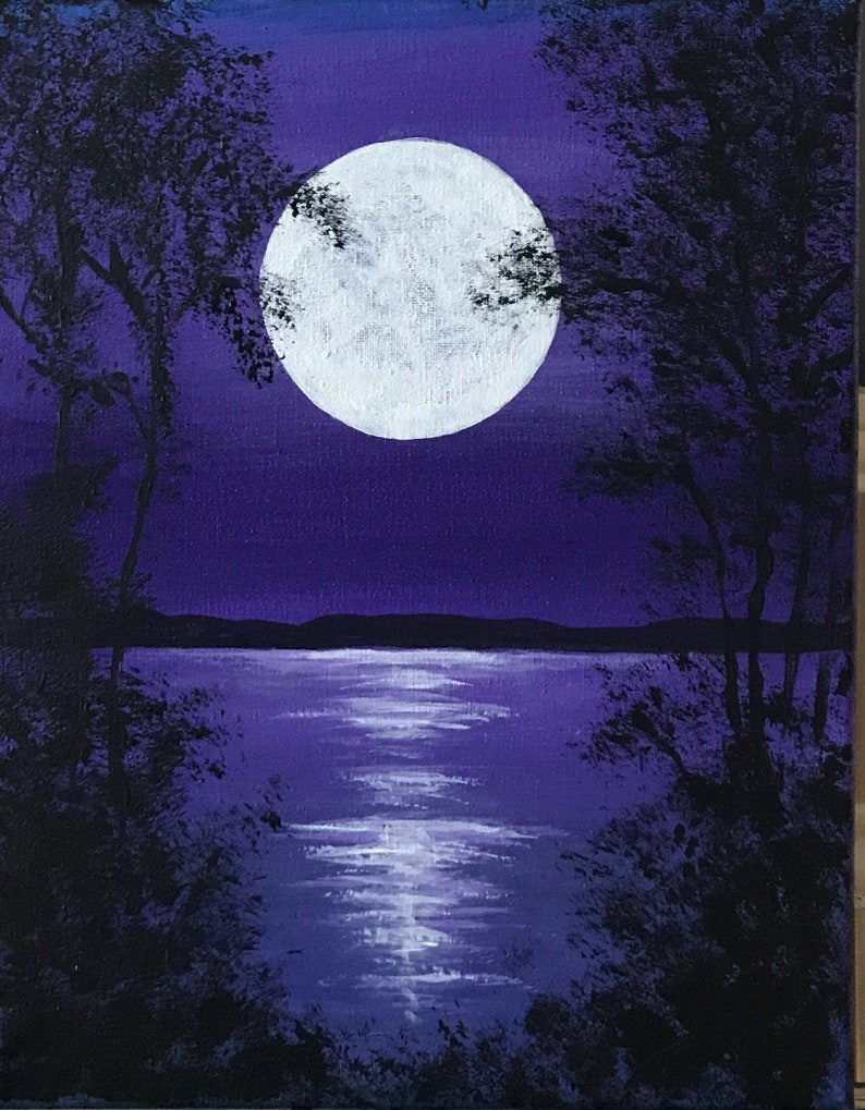 Purple Full Moon - Etsy