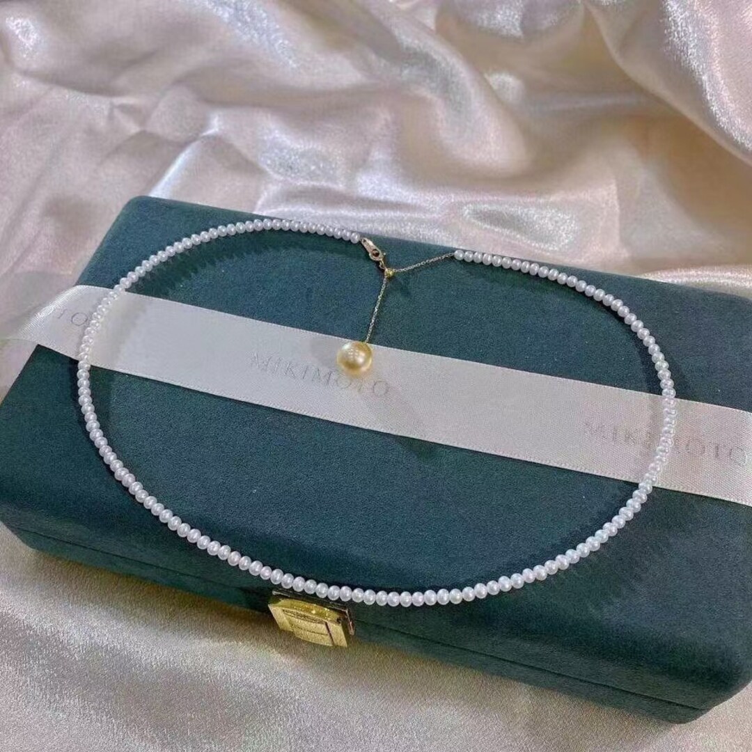 Customized Freshwater White Pearl Strand With Seawater Golden Pearl ...