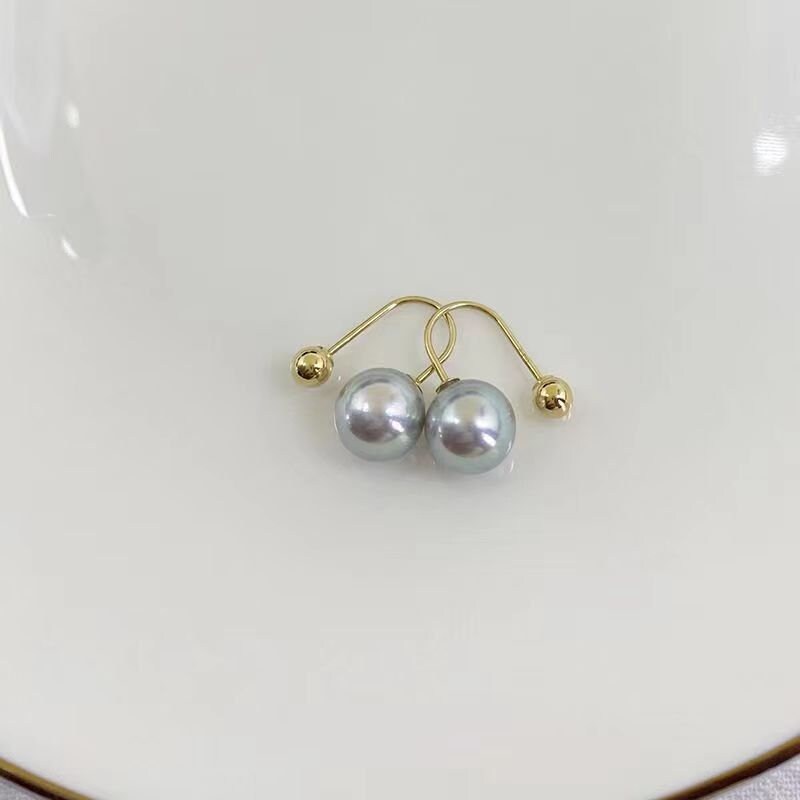 Customized 18K Solid Gold Screw Back Earring Studs With Akoya - Etsy