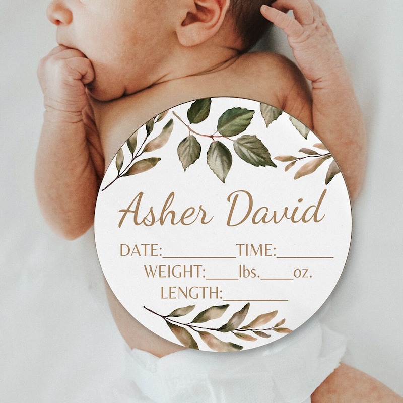 Green Baby Birth Plate - Etsy