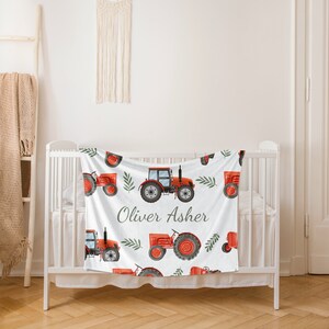 RED TRACTOR Nursery Crib Bedding Set Personalized Baby Shower Gift Boy ...