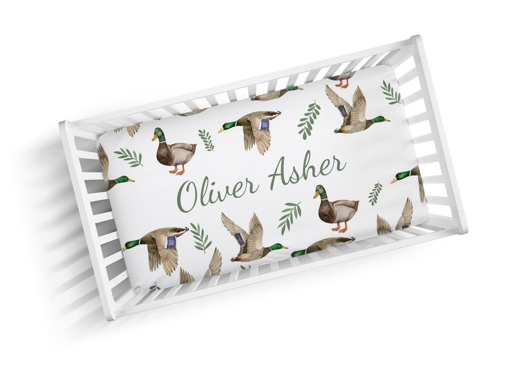MALLARD DUCK Crib Sheet Nursery Set Personalized Baby Shower Gift Boy ...