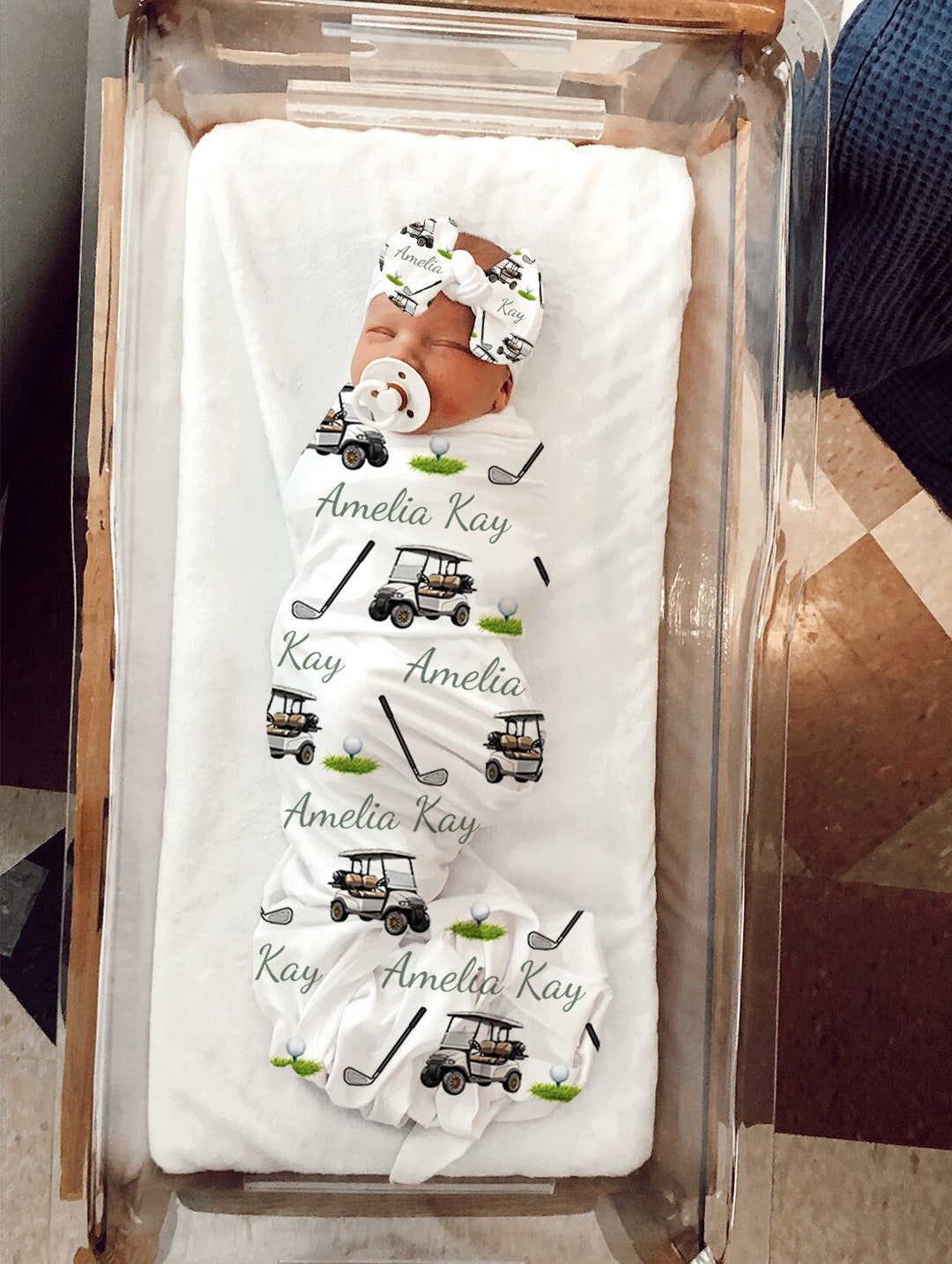 NEW!*** GOLF BABY Girl Blanket Gift Set -golf Swaddle Personalized Golf ...