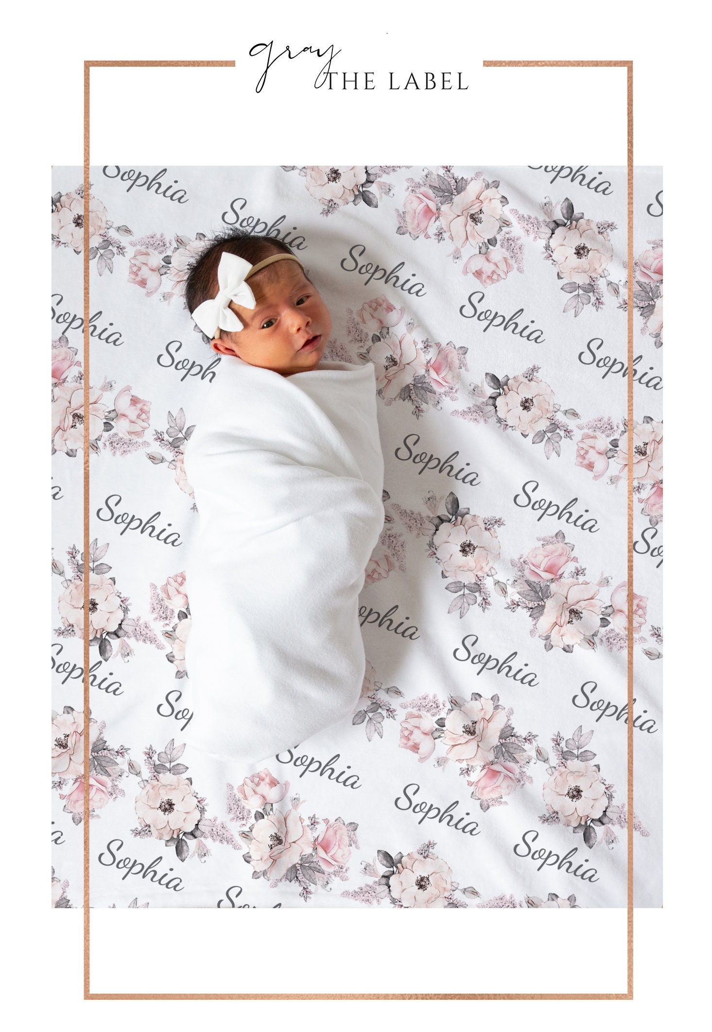 BABY GIRL FLORAL Swaddle Blanket Newborn Personalized Coming - Etsy