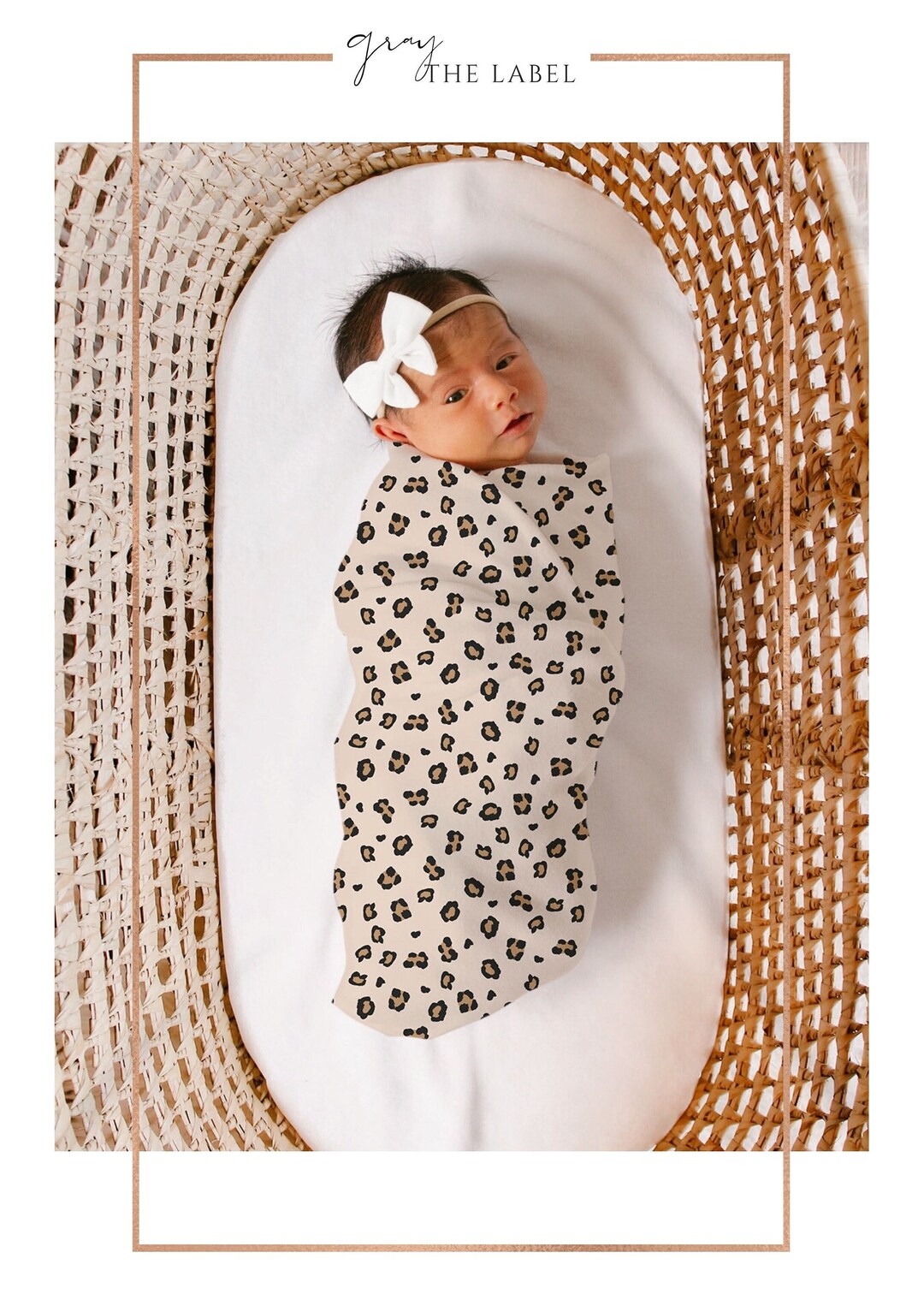Leopard Animal Print Swaddle Blanket Headband Baby Shower Gift Newborn ...