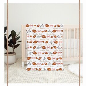 Baby Girl Football Baby Blanket, Personalized Shower Gift Sports Baby ...