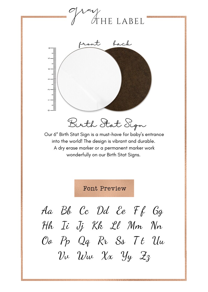 Baby Birth Stat Sign Gift Set - Pink FLORAL ELEPHANT Custom Round Baby ...