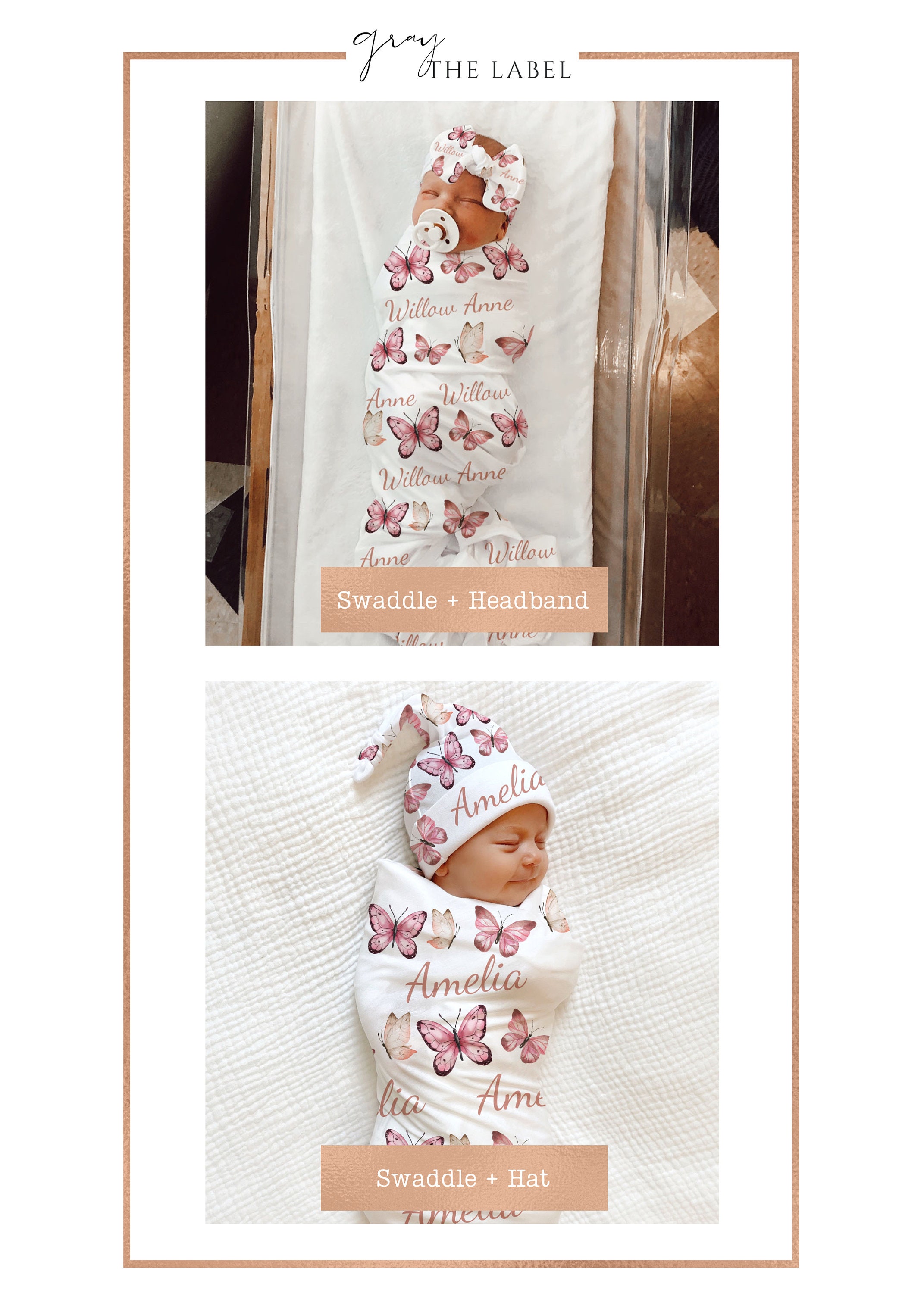 PINK BUTTERFLY Swaddle Blanket PERSONALIZED Newborn Baby Girl - Etsy Canada