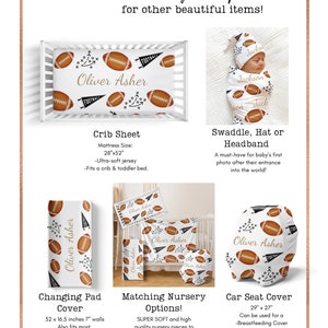 Football Baby Blanket, Name Baby Boy Swaddle Personalized Shower Gift ...