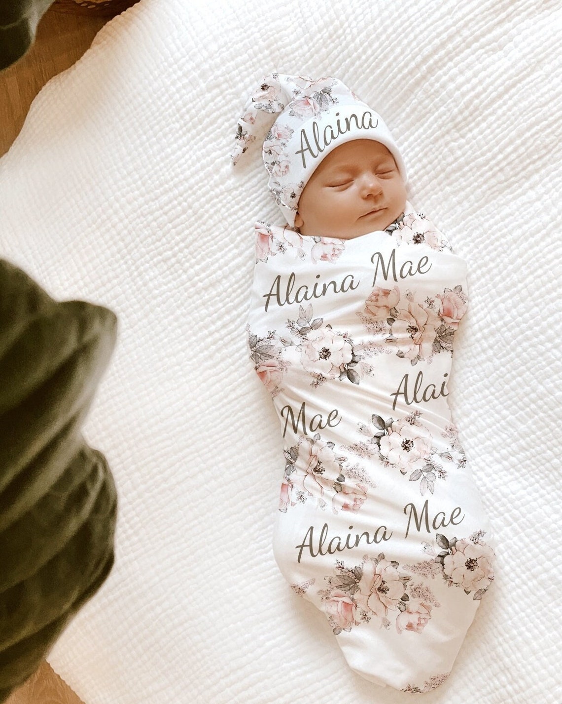 BABY GIRL FLORAL Swaddle Blanket Newborn Personalized Coming - Etsy