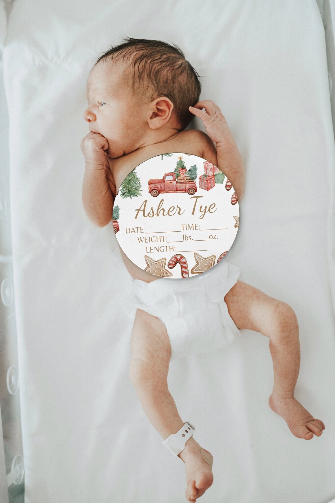 Christmas Baby Name Sign - Custom Birth Stat Sign Christmas Baby Name ...