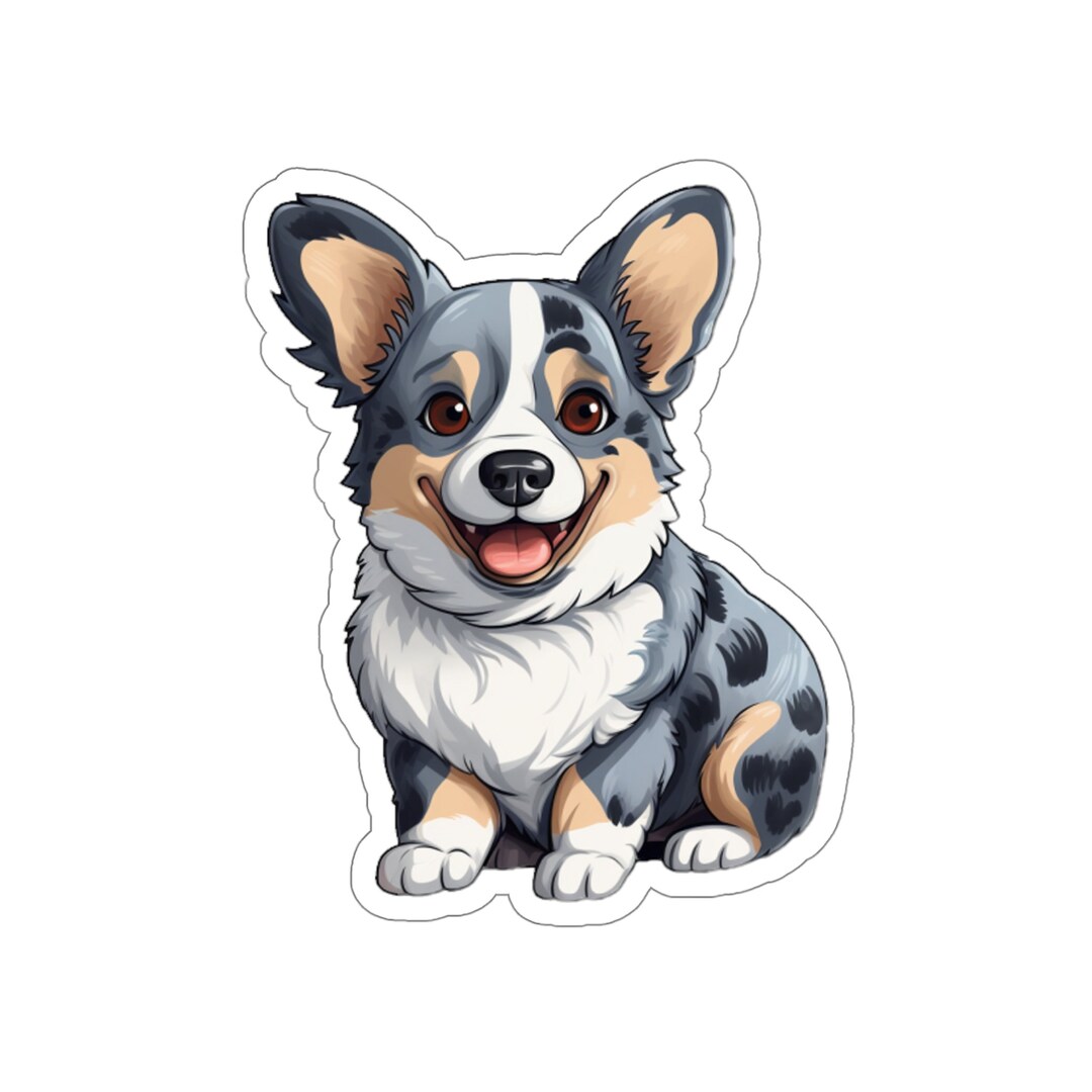 Blue Merle Corgi Sticker Cartoon Animated Unique Corgis - Etsy UK