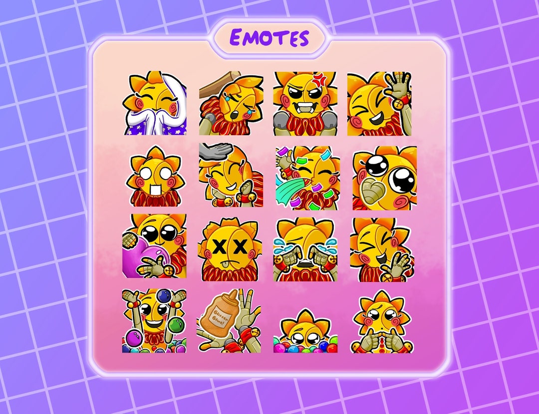 SUN EMOTES 16 Twitch Discord Youtube Streaming Superstar Daycare Emoji ...