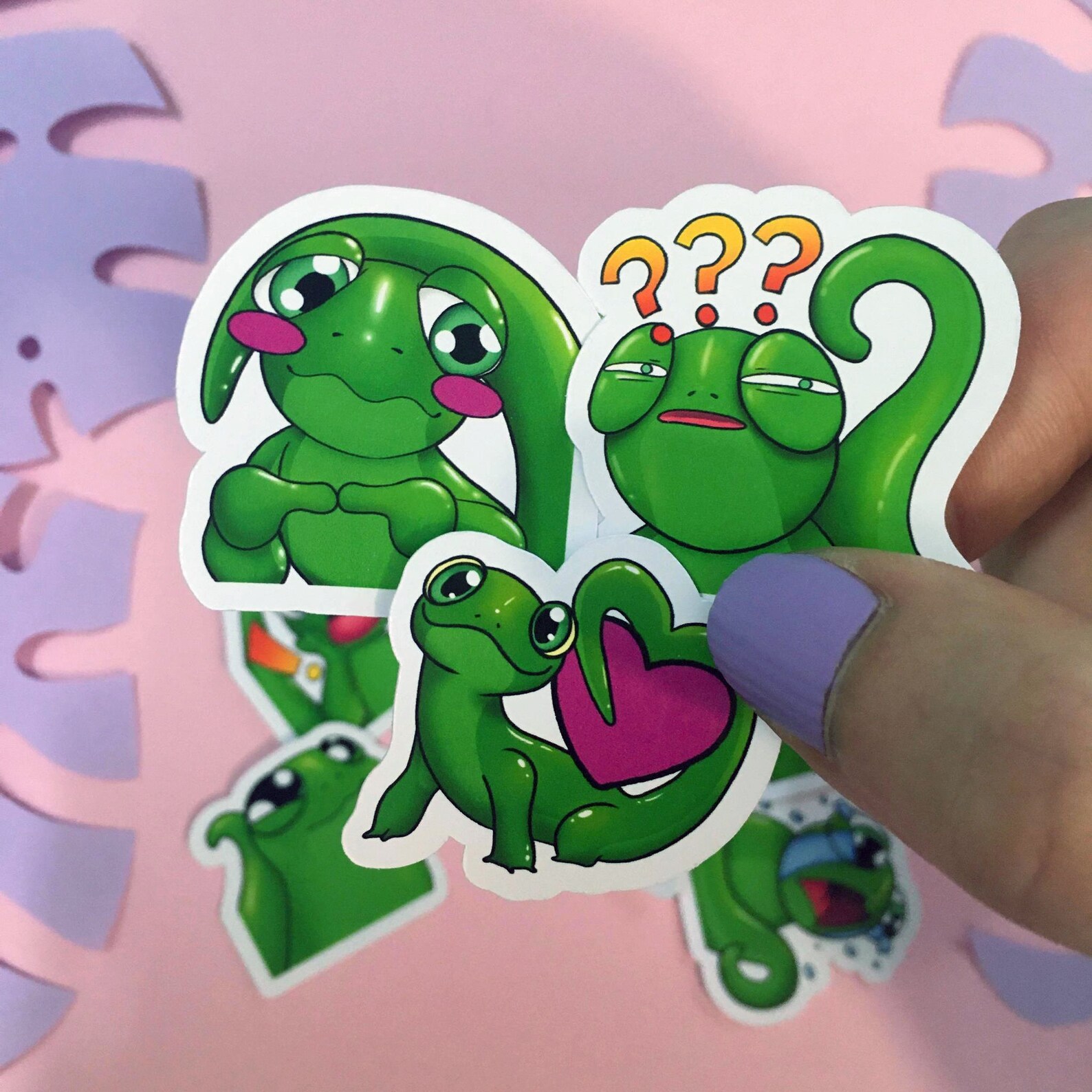 Salamander Lizard Emote Stickers Cute and Funny Expressions - Etsy