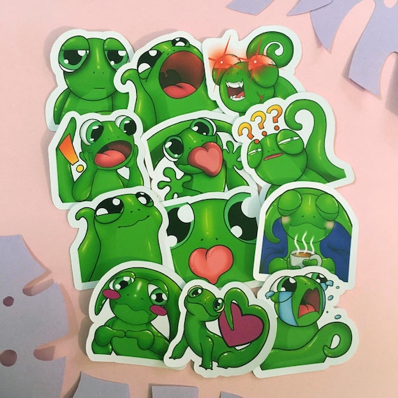 Salamander Lizard Emote Stickers Cute and Funny Expressions - Etsy