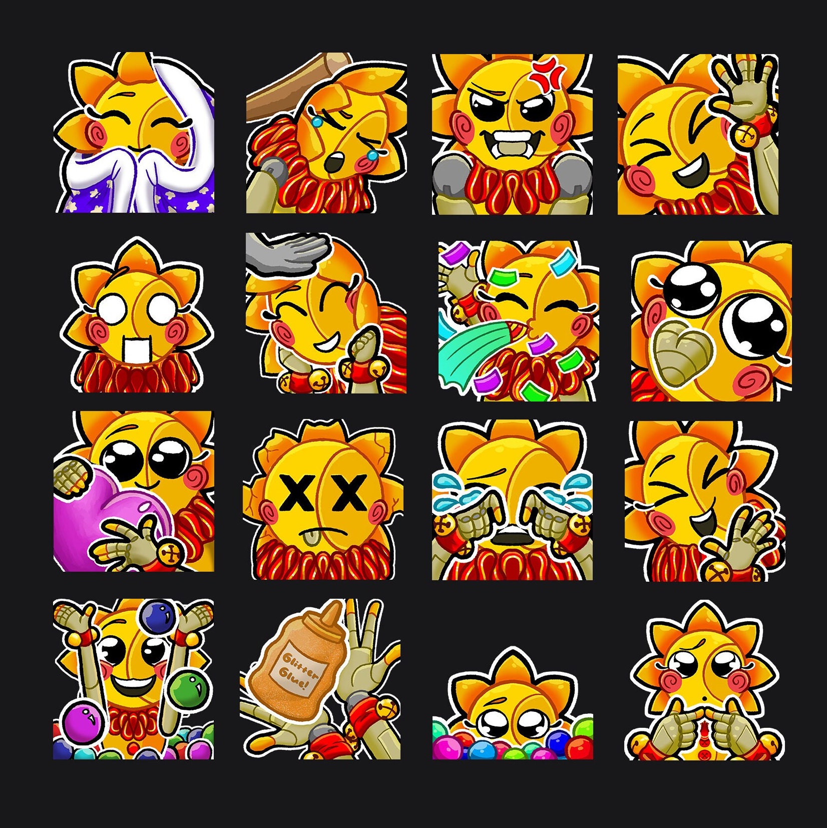 SUN EMOTES 16 Twitch Discord Youtube Streaming - Etsy