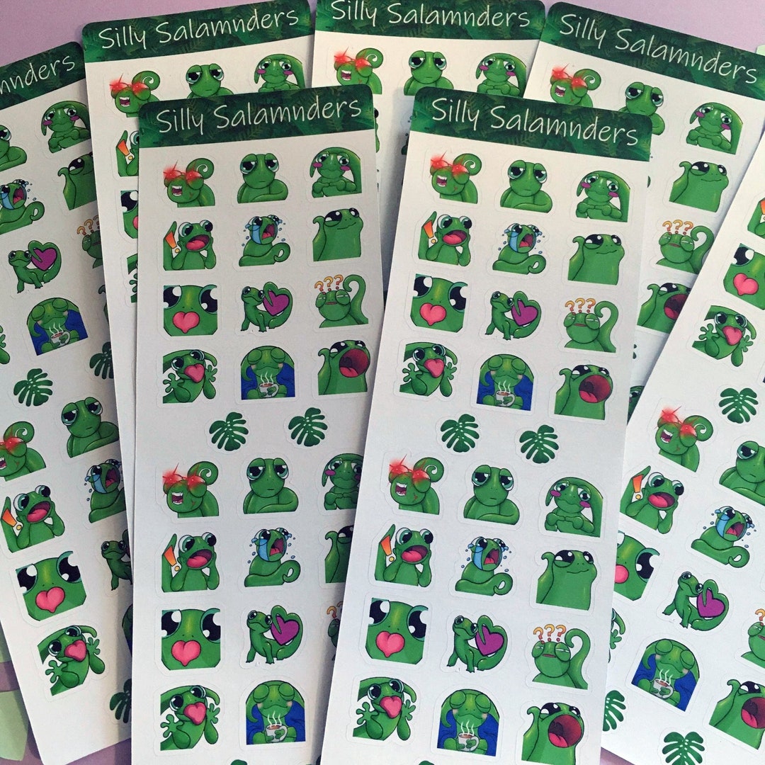 Silly Salamander Expressions Sticker Sheet - Etsy