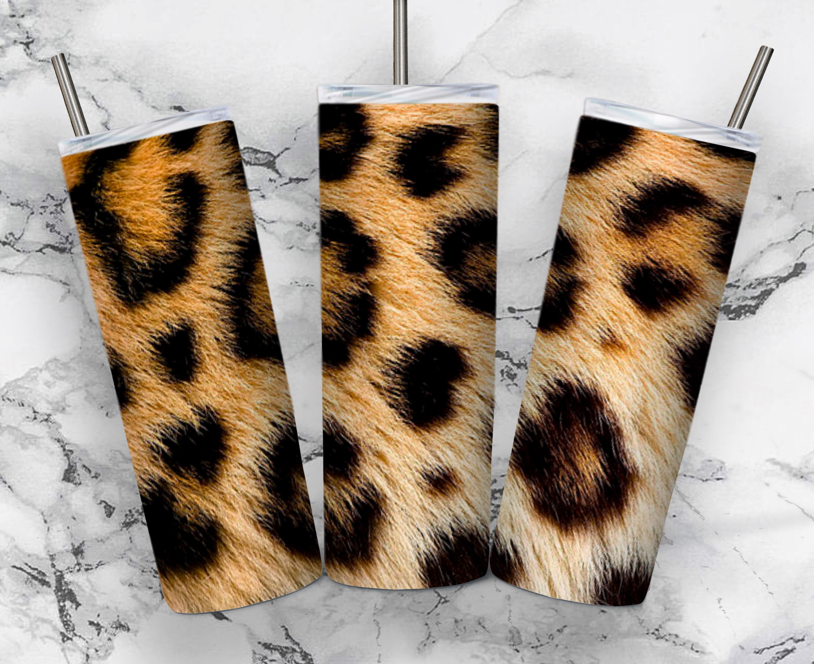 Leopard Wrap Sublimation Animal 20 Oz Skinny Tumbler Tapered - Etsy