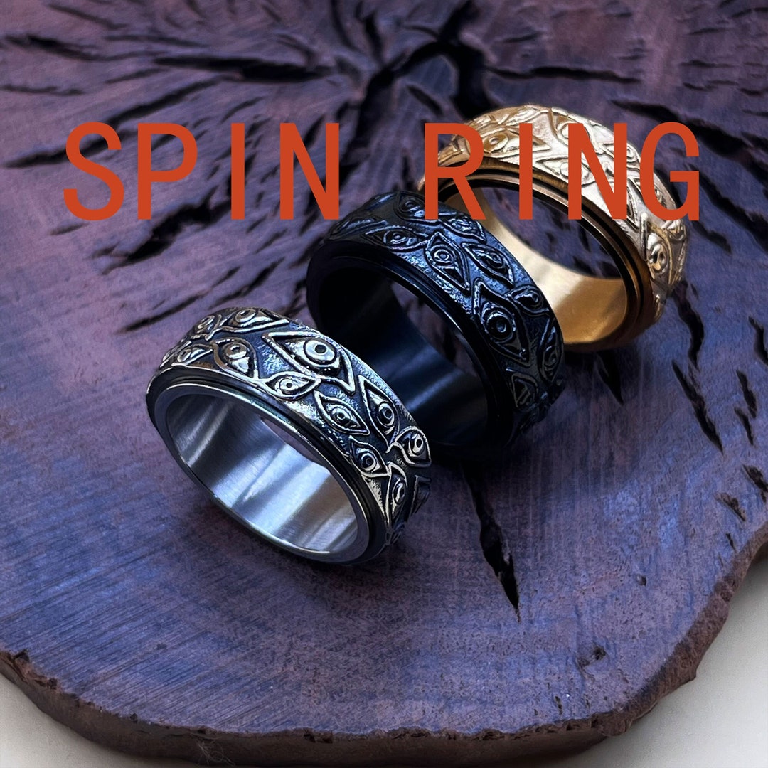 Jujutsu Kaisen Sukuna Spinner Ring Gold Fidget Anxiety Relief Unique ...