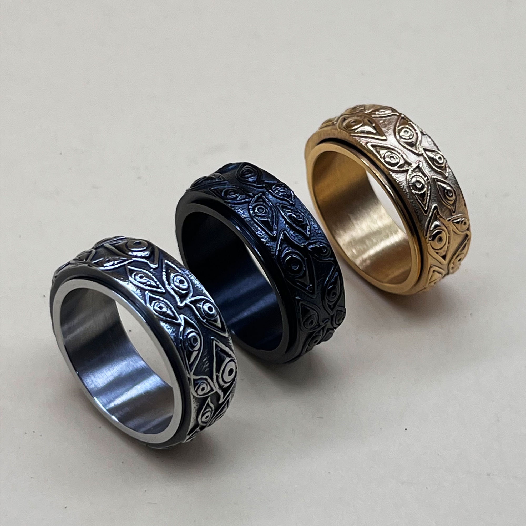 Jujutsu Kaisen Sukuna Spinner Ring Gold Fidget Anxiety Relief Unique ...