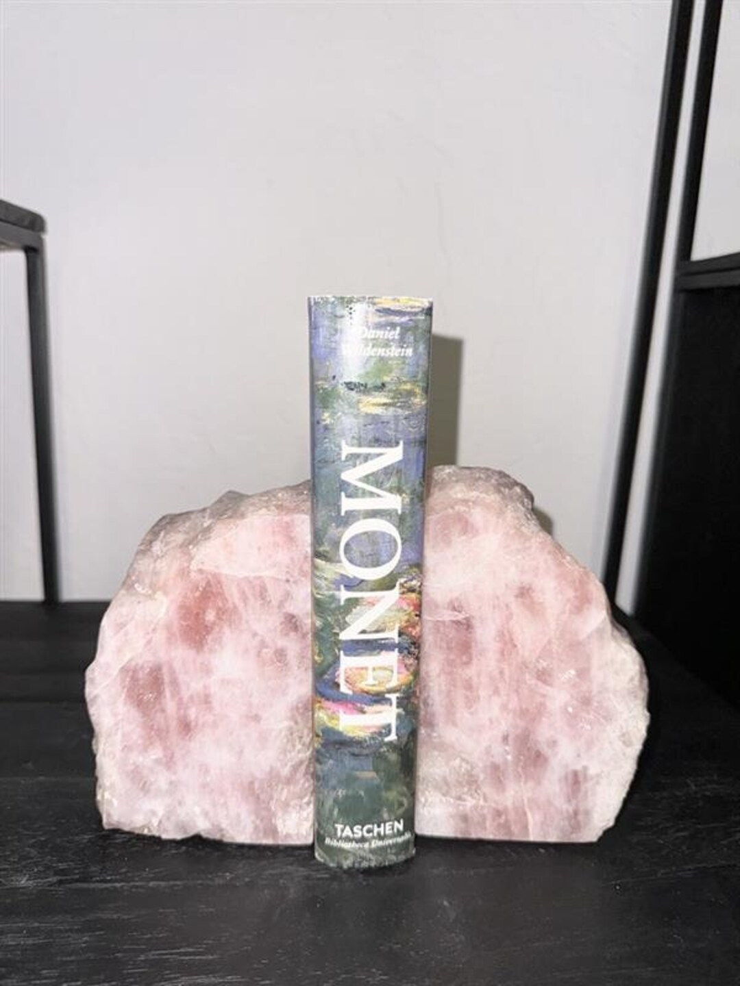 Rose Quartz Crystal Bookends-pink Gemstone Bookends-natural Rose Quartz ...