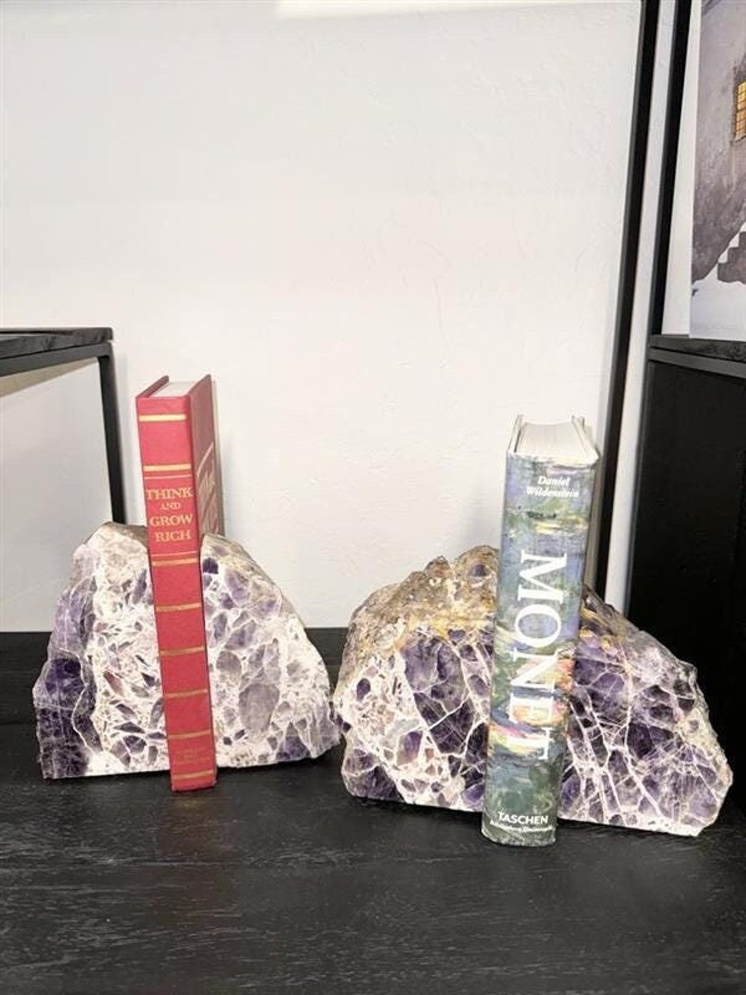 2piece Set Amethyst Bookend-crystal Bookend-natural Stone Bookend-home ...