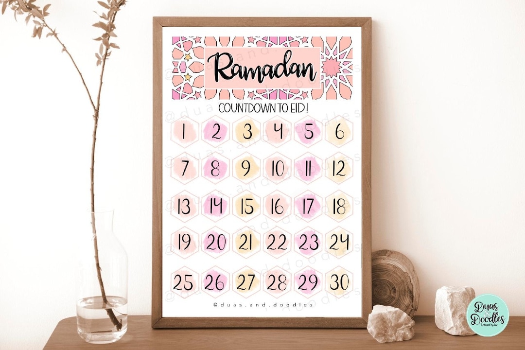Ramadan Countdown to Eid Calender - Instant Download - Etsy