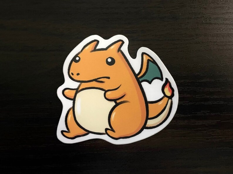 Derpy Charizard Sticker Matte Chonkizard - Etsy