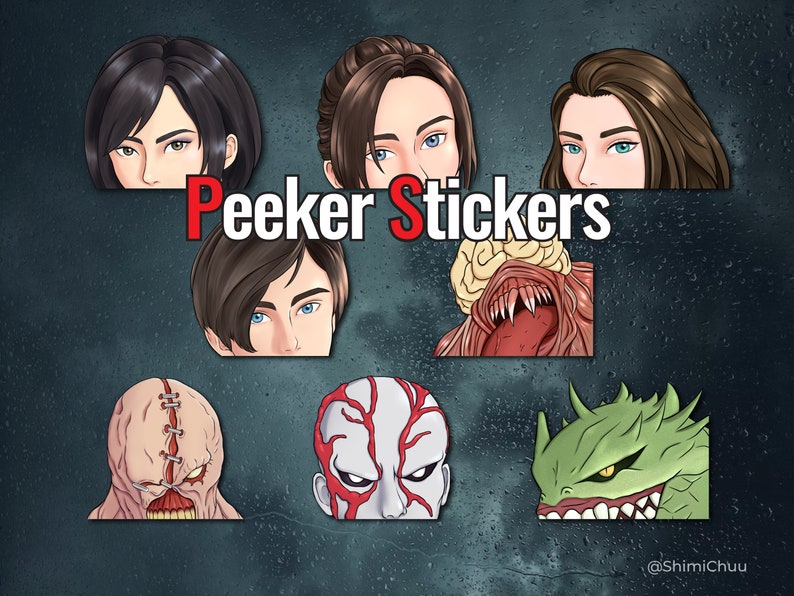 Resident Evil Inspired Glossy Vinyl Peeker Stickers ada, Claire, Jill ...