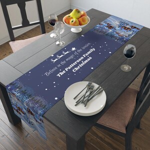 Personalized Christmas Table Runner Winter Scene Runner Christmas ...