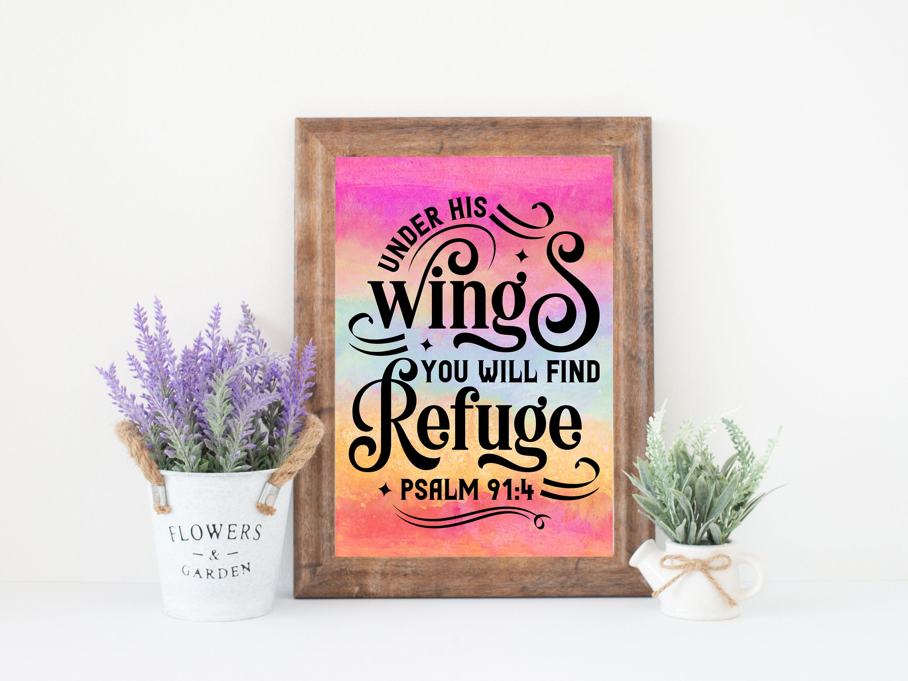 Psalm 91:4 Bible Verse Printable Wall Art for Home or Office - Etsy