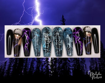 Jujutsu Kaisen Gojo Inspired Nails - Etsy