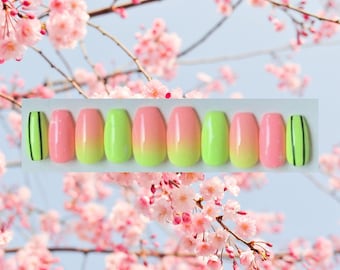 Demon Slayer Love Hashira Mitsuri Kanroji Inspired Press on Nails - Etsy