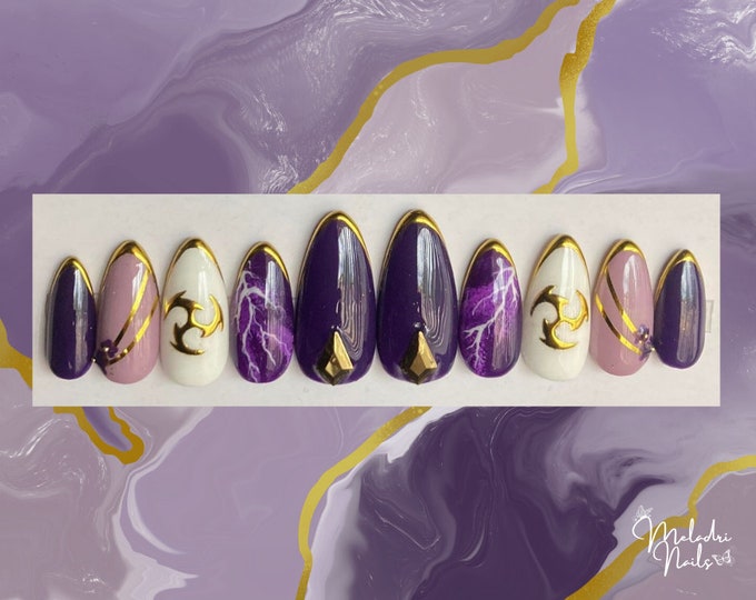 Raiden Inspired Nails - Etsy