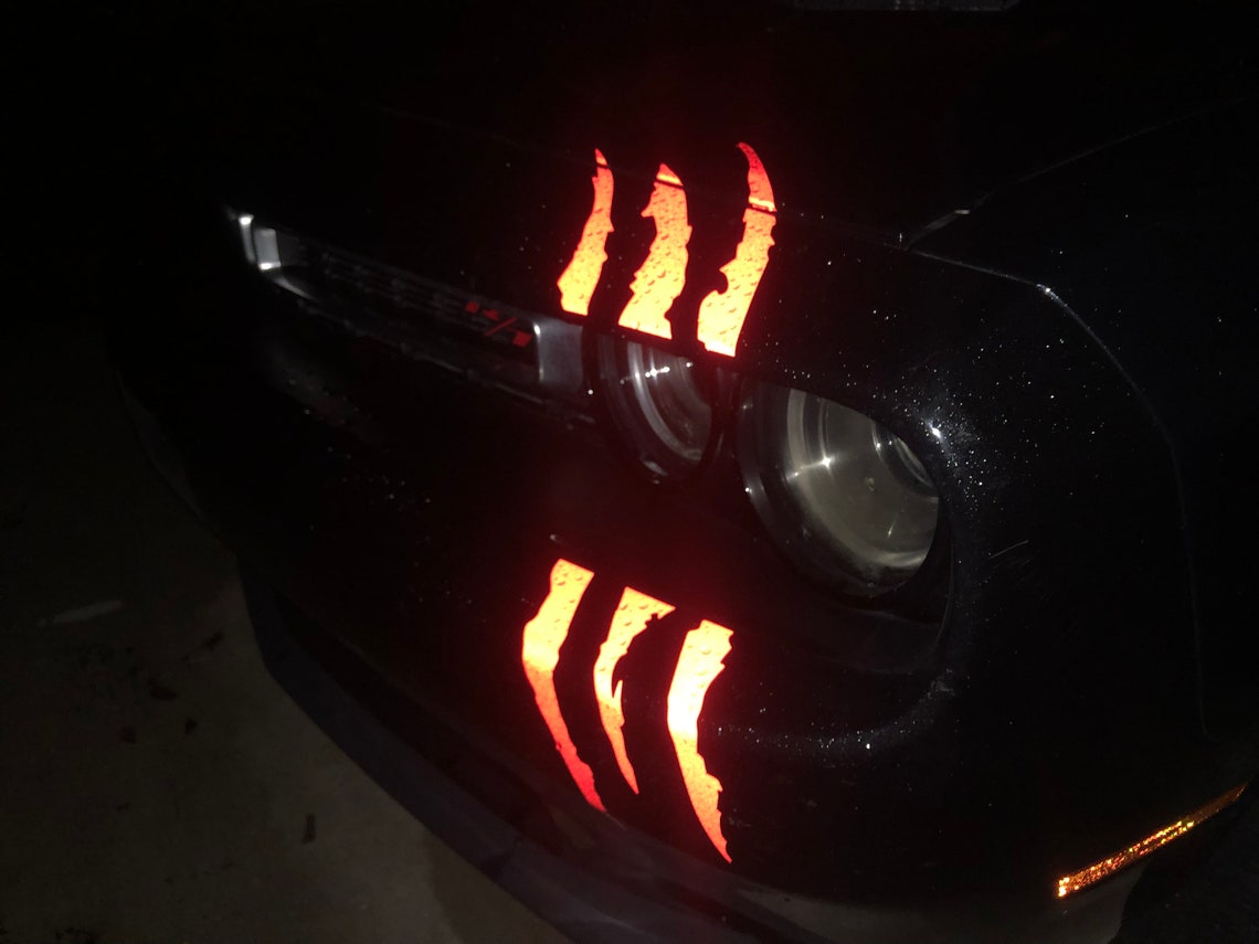 REFLECTIVE Monster Claw Headlight Decal Tape Oralite Nikkalite - Etsy