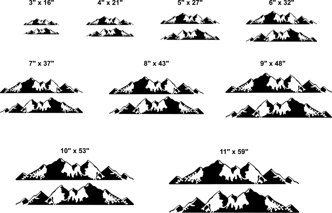 Mountains Set of 2 Graphic Decals of Nature Fits Any Vehicle Universal ...
