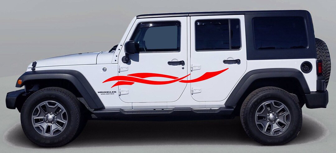 Fits Jeep JK JL Whim 4 Door Side Graphic Pair of 2 Vinyl Decal (15 ...