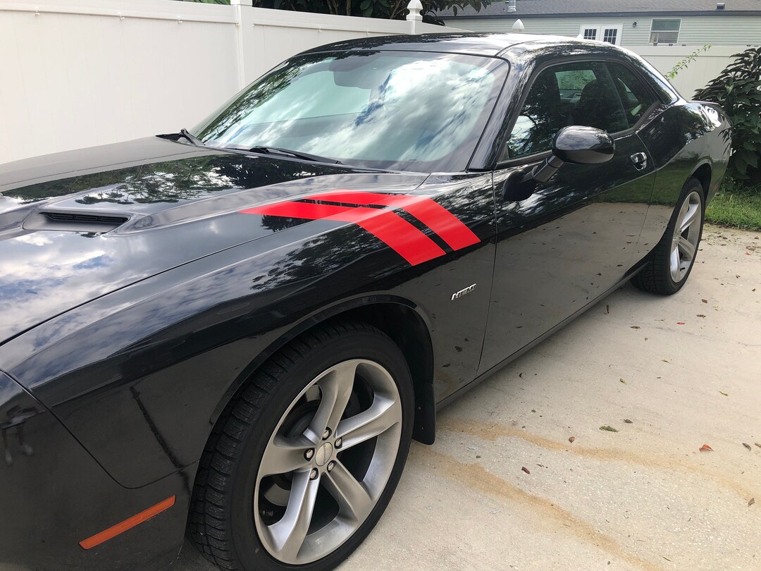 Dodge Challenger Fender Hash Mark Stripes Fit 2015-2018 (15 Colors) Pre ...