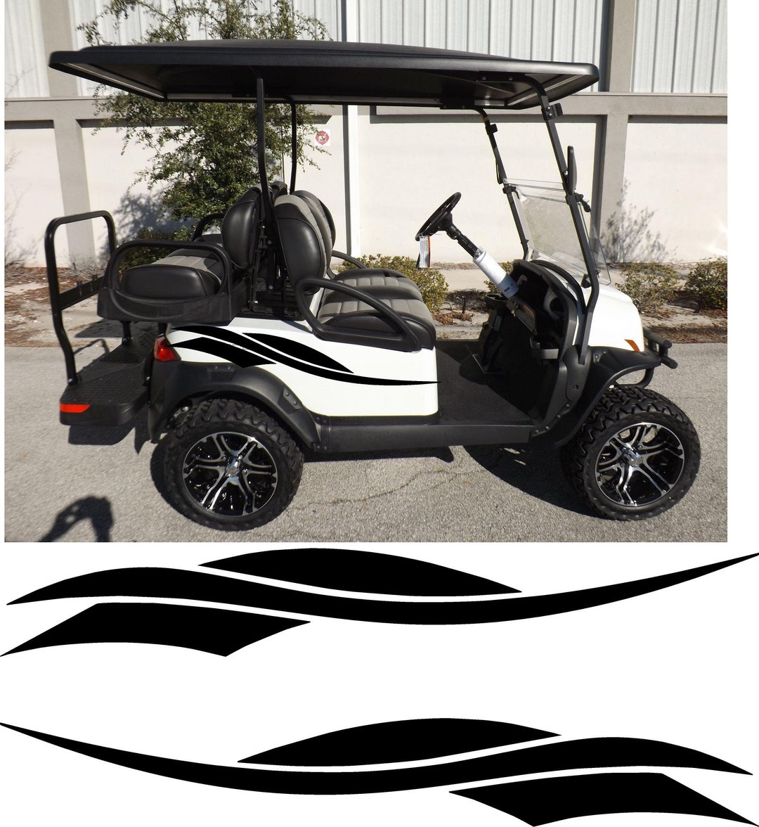 REFLECTIVE or Regular Golf Cart Graphic Decals 2 Pairs of 2 Vinyl Decal ...