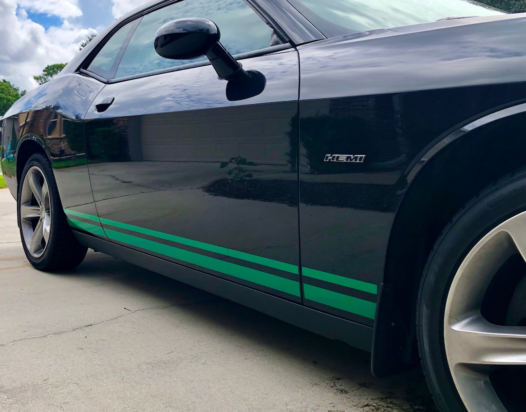 Dodge Challenger Rocker Panel Stripes Fit 2015-2018 (15 Colors) Pre-cut ...