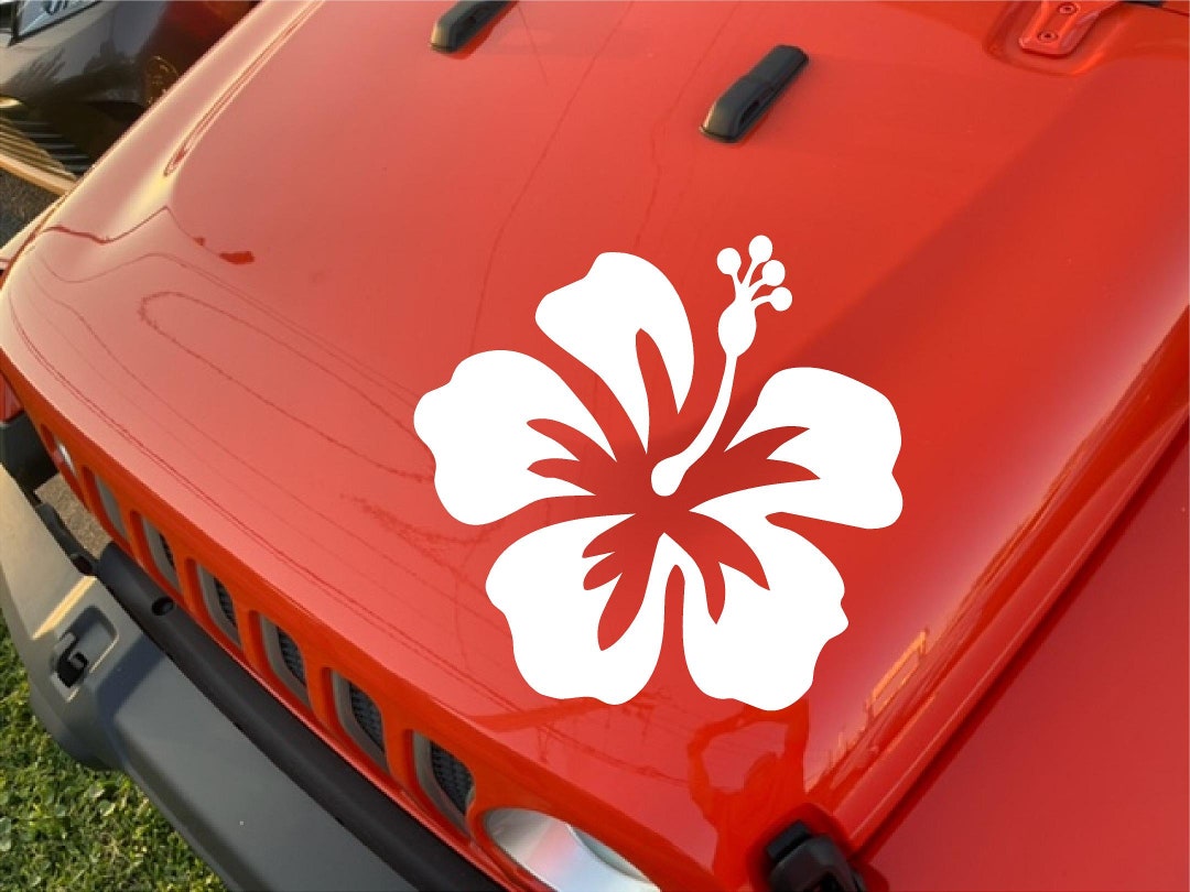 Fits Jeep Jk Jl Tj Yj Hibiscus Flower Hawaiian Hood or Side Graphic (15 ...