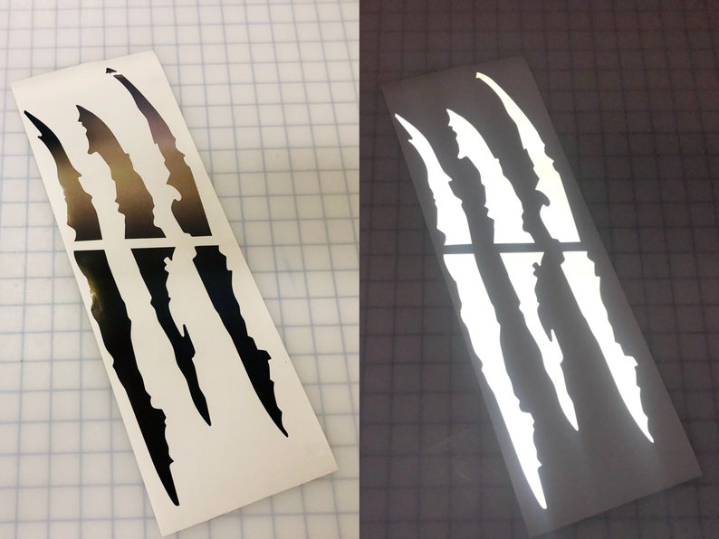 REFLECTIVE Monster Claw Headlight Decal Tape Oralite Nikkalite - Etsy