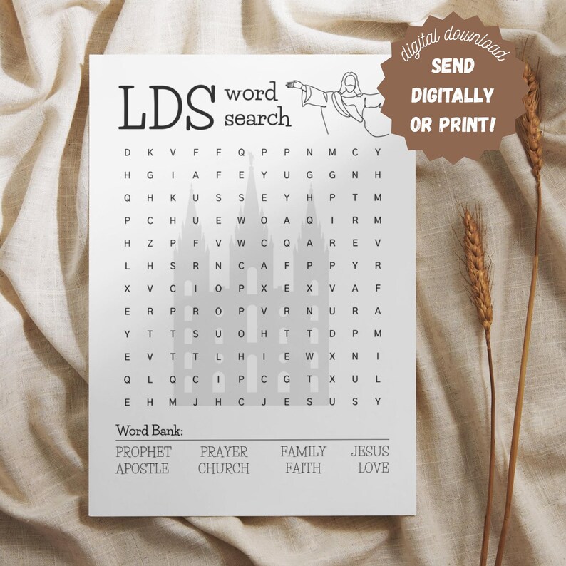 Printable LDS Word Search – Quiet Church Time Activity for Children - Etsy