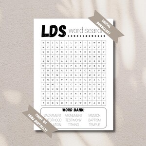 Wordsearch Puzzle | LDS Themed Wordsearch | Children's Wordsearch for ...