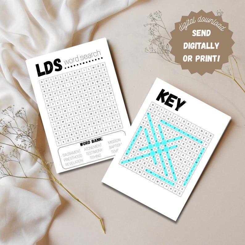 Wordsearch Puzzle | LDS Themed Wordsearch | Children's Wordsearch for ...