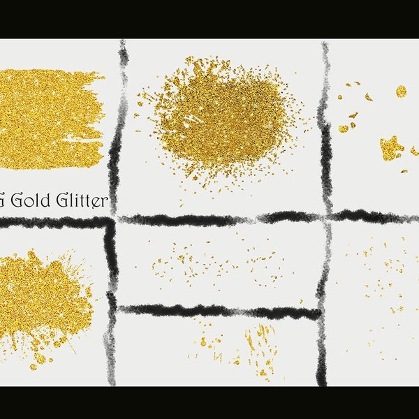 Gold Glitter Clipart - Etsy